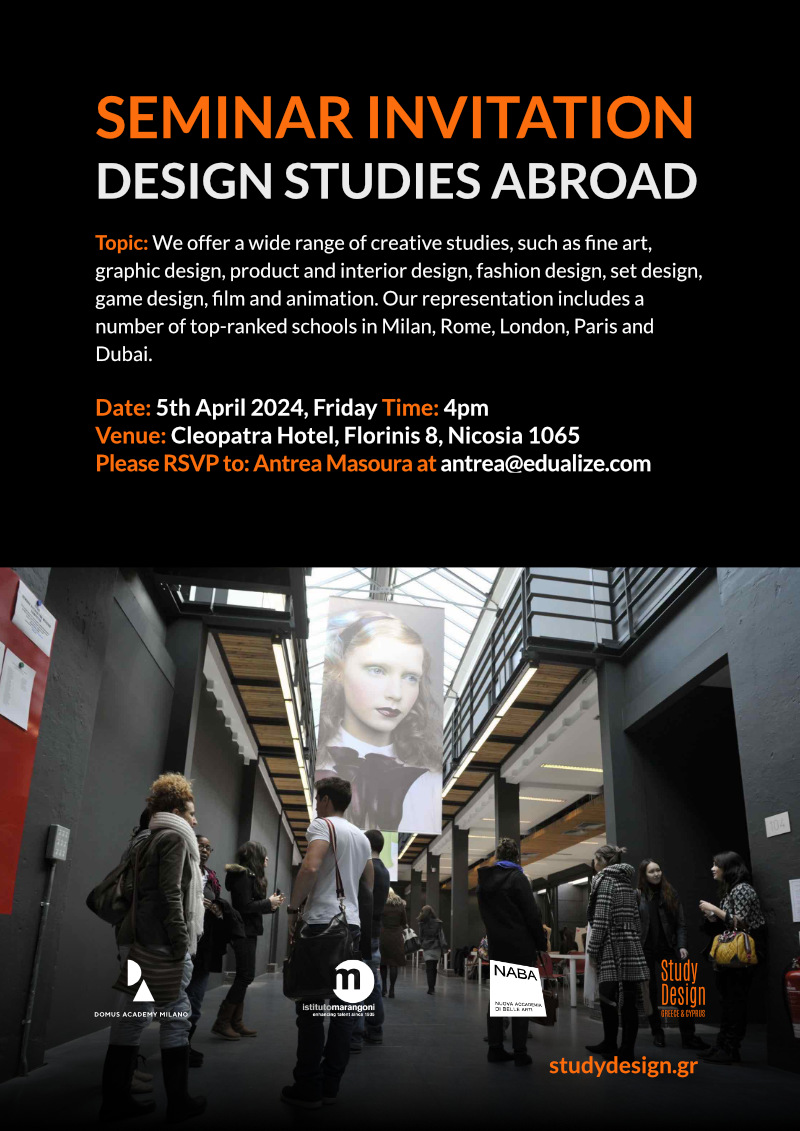 Seminar invitation - design studies abroad - Study Design